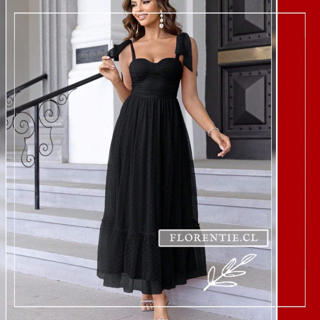 Vestido negro largo elegante Dekk - Florentie