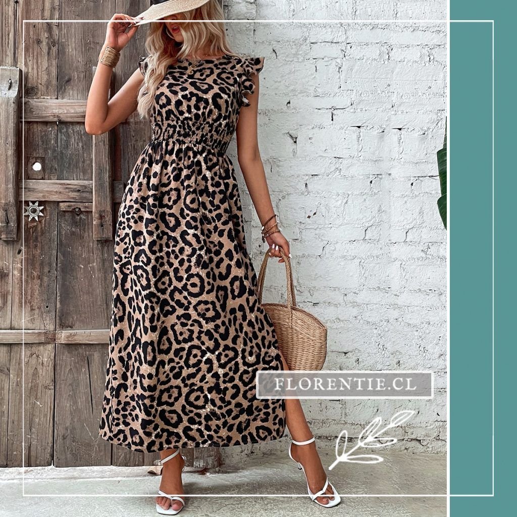 Vestido animal print largo tribal - Florentie