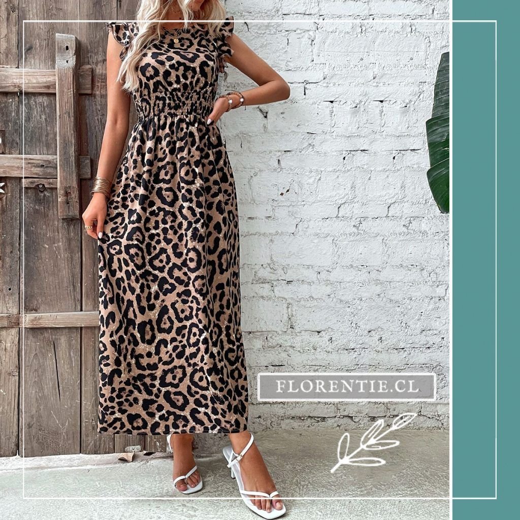 Vestido animal print largo tribal - Florentie