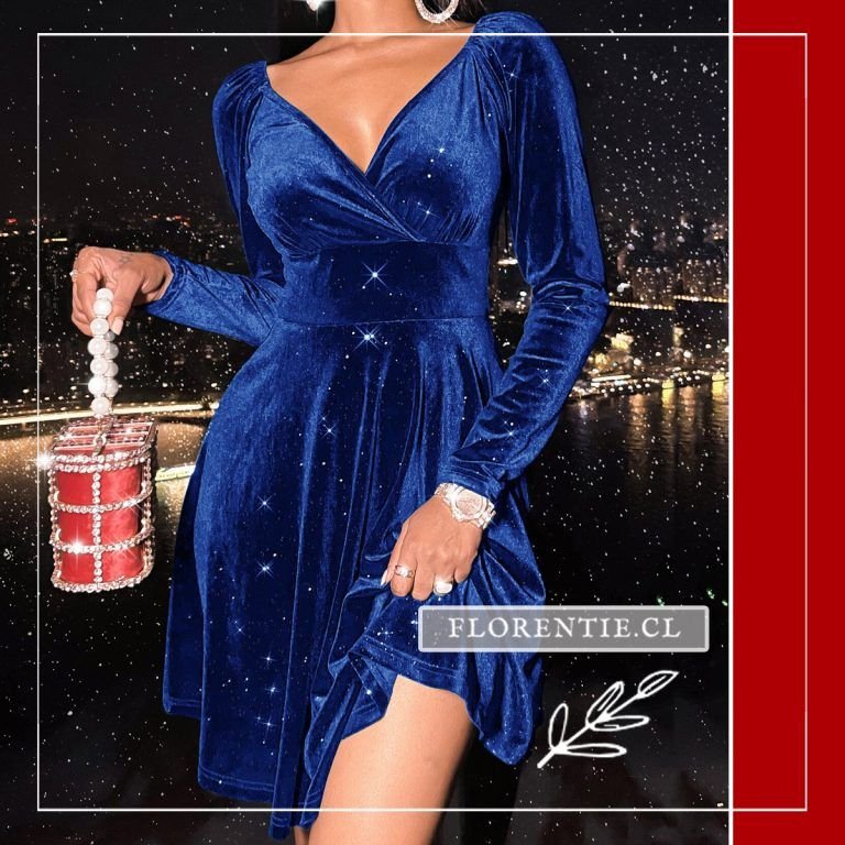 Vestido terciopelo azul Kelly - Florentie